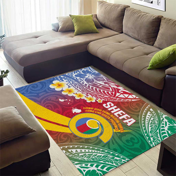 Shefa Province Area Rug Vanuatu Pattern Map - Plumeria Flag Color LT14