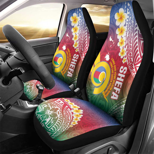 Shefa Province Car Seat Cover Vanuatu Pattern Map - Plumeria Flag Color ...