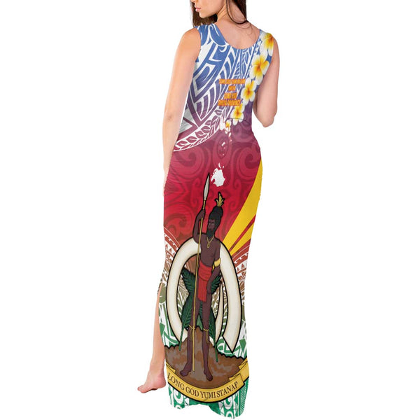 Shefa Province Tank Maxi Dress Vanuatu Pattern Map - Plumeria Flag ...