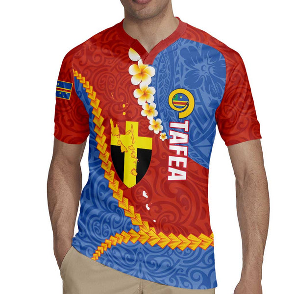 Tafea Province Rugby Jersey Vanuatu Pattern Map - Plumeria Flag Color LT14