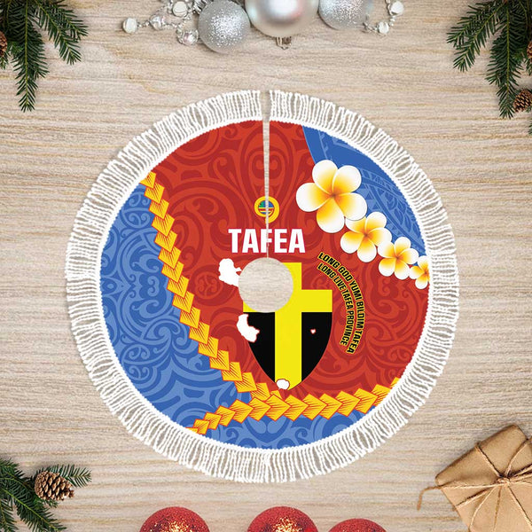 Tafea Province Tree Skirt Vanuatu Pattern Map - Plumeria Flag Color LT14