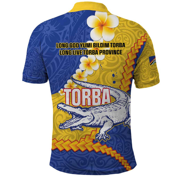 Torba Province Polo Shirt Vanuatu Pattern Crocodile - Plumeria Flag ...