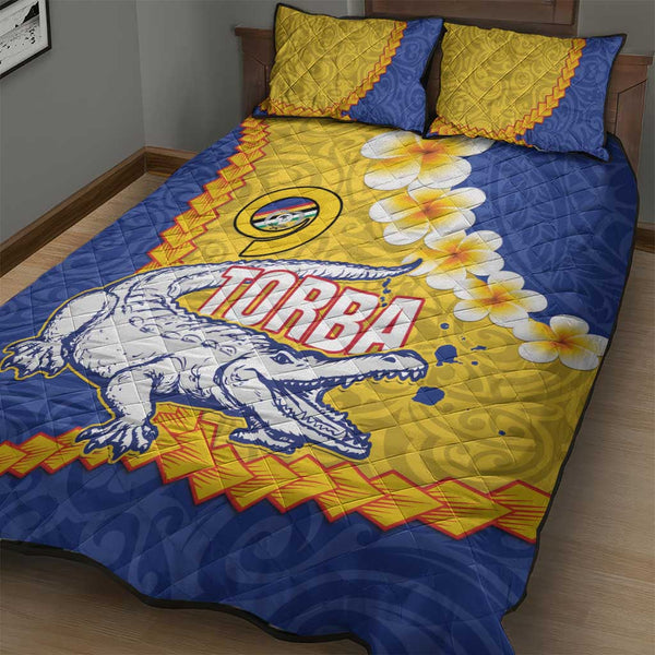 Torba Province Quilt Bed Set Vanuatu Pattern Crocodile - Plumeria Flag ...