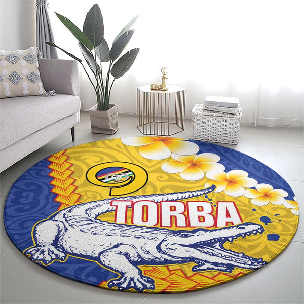 Torba Province Round Carpet Vanuatu Pattern Crocodile - Plumeria Flag ...