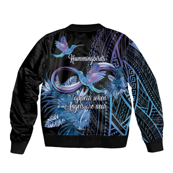 Polynesian Memorial Bomber Jacket Hummingbirds Appear When Angels Are ...