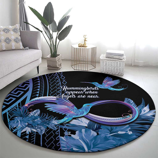 Polynesian Memorial Round Carpet Hummingbirds Appear When Angels Are ...