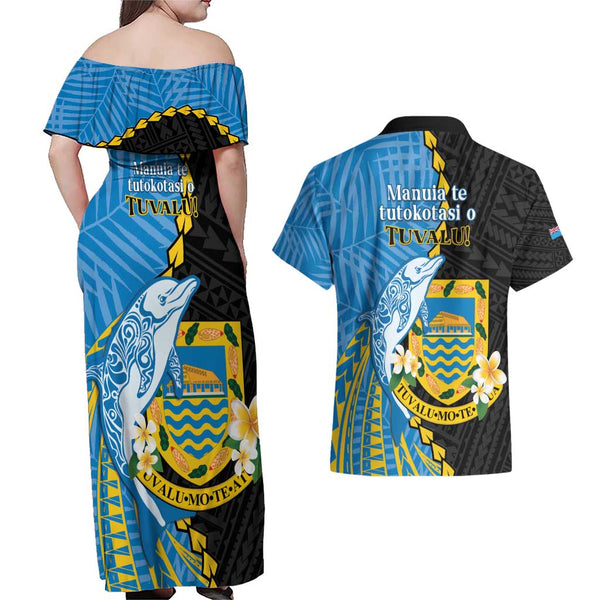 Tuvalu Independence Day Couples Matching Off Shoulder Maxi Dress and ...