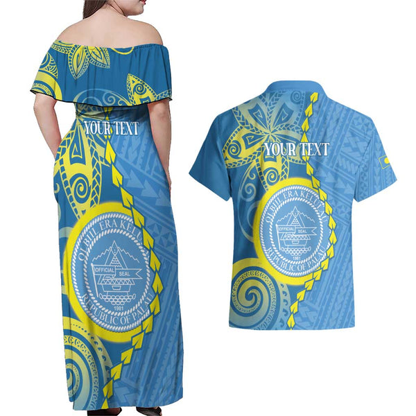 Personalised Palau Independence Day Couples Matching Off Shoulder Maxi ...