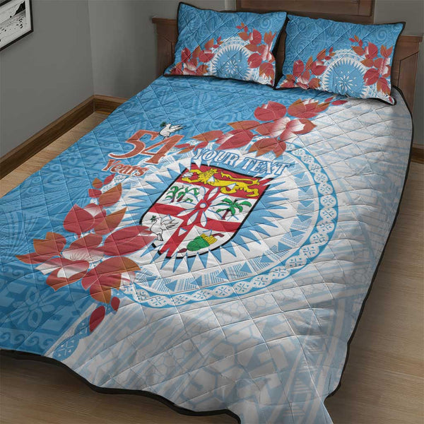 Personalised Fiji Day Quilt Bed Set Fijian Tapa Pattern Mix Tagimoucia ...