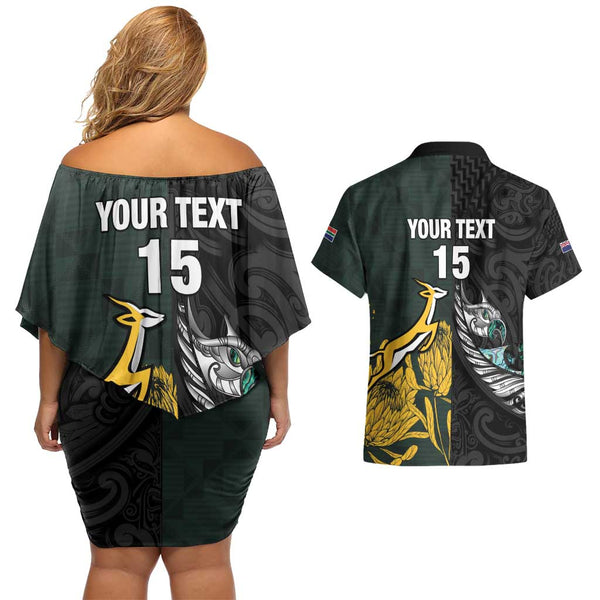 New Zealand and South Africa Rugby Custom Couples Matching Off Shoulder ...