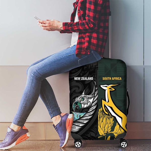 New Zealand and South Africa Rugby Luggage Cover Silver Fern With ...