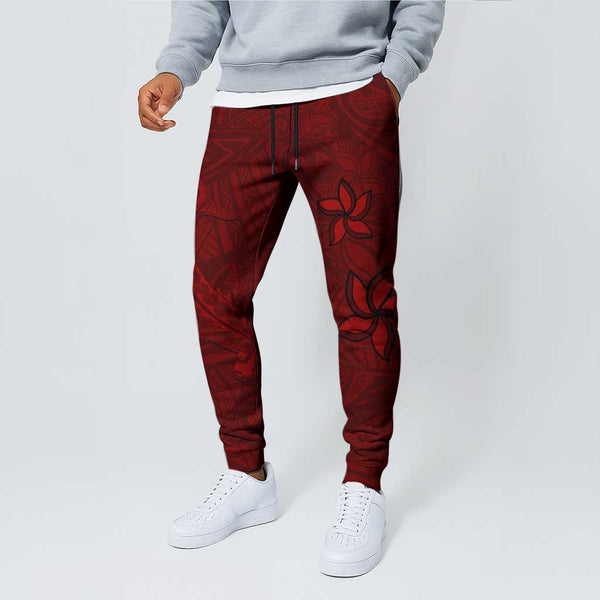 Oxblood Polynesia Jogger Pants Hawaiian Tribal Hammerhead Shark Tattoo LT14