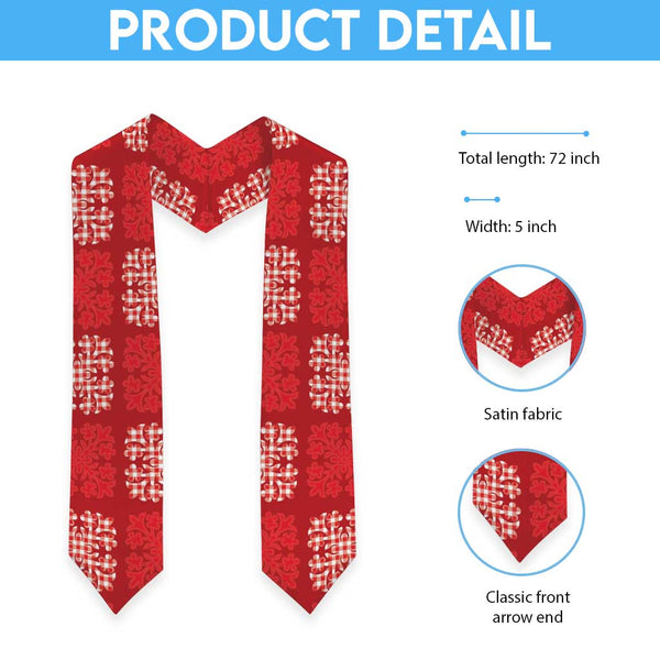 Red Palaka Quilt Hawaii Graduation Stole Traditional Hawaii-plaid ...