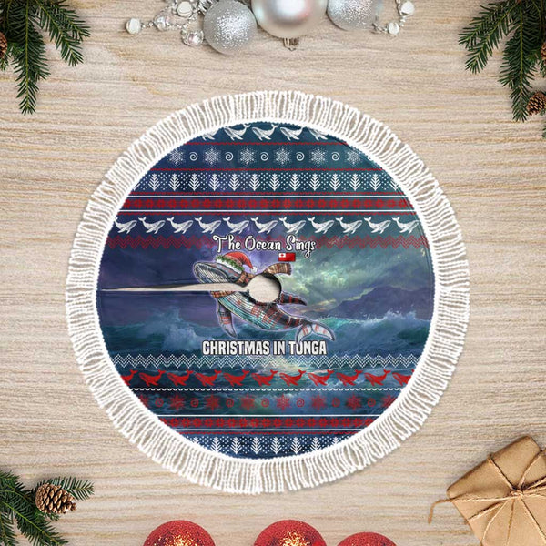 Tonga Christmas Tree Skirt with Singing Whale Ocean Scene National Coat ...