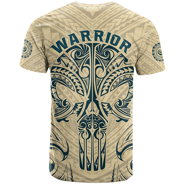 Polynesian T Shirt Warrior Skull with Tribal Patterns Tattoo Design TS04