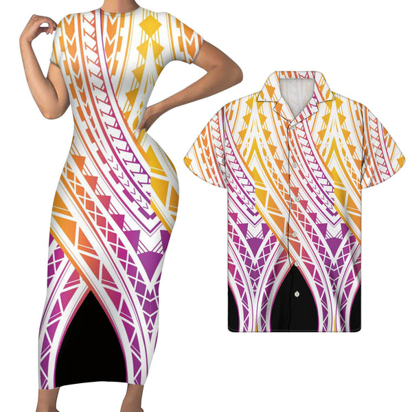 Polynesian Pride Matching Outfit For Couples Polynesian Tribal Bodycon ...