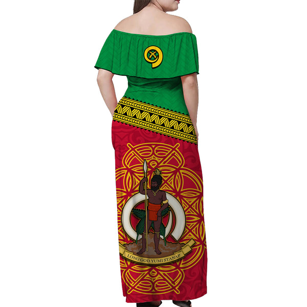 Vanuatu Off Shoulder Long Dress Pattern Sand Drawing LT13