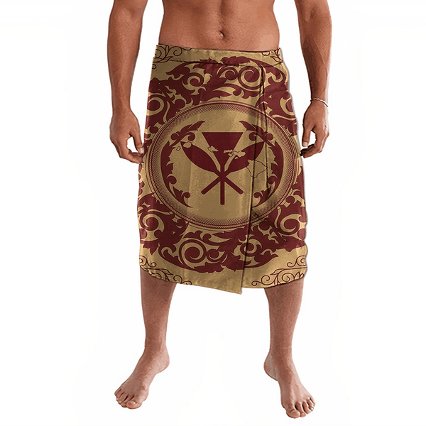 Polynesian Pride Clothing Hawaii Map Classic Floral Ie Faitaga Red