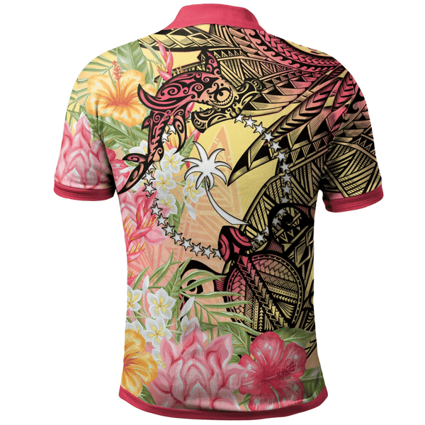 Polynesian Pride Apparel Chuuk State Polo Shirt Flowers Tropical With ...