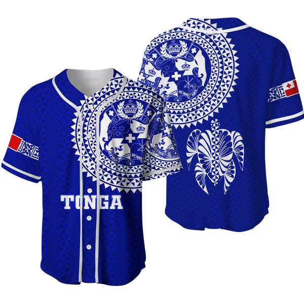 Tonga Baseball Jersey Tongan Blue Turtle - LT12