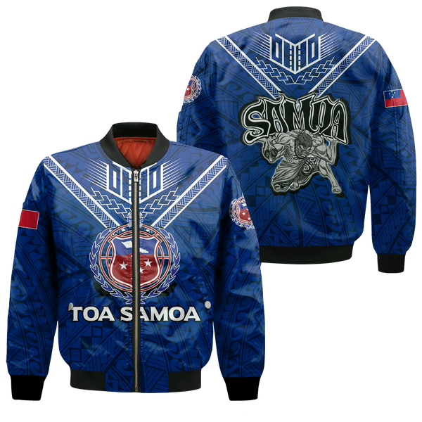 Toa Samoa Rugby Bomber Jacket - Samoan Warrior Pride - LT12