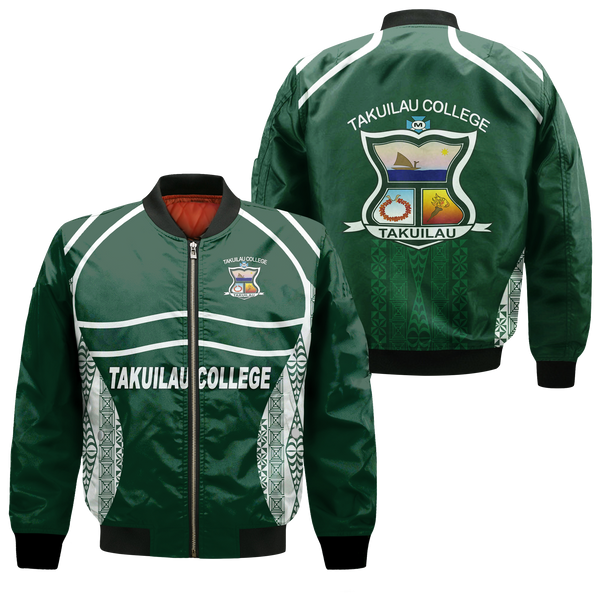Takuilau College Tongan Patterns Bomber Jacket - LT12