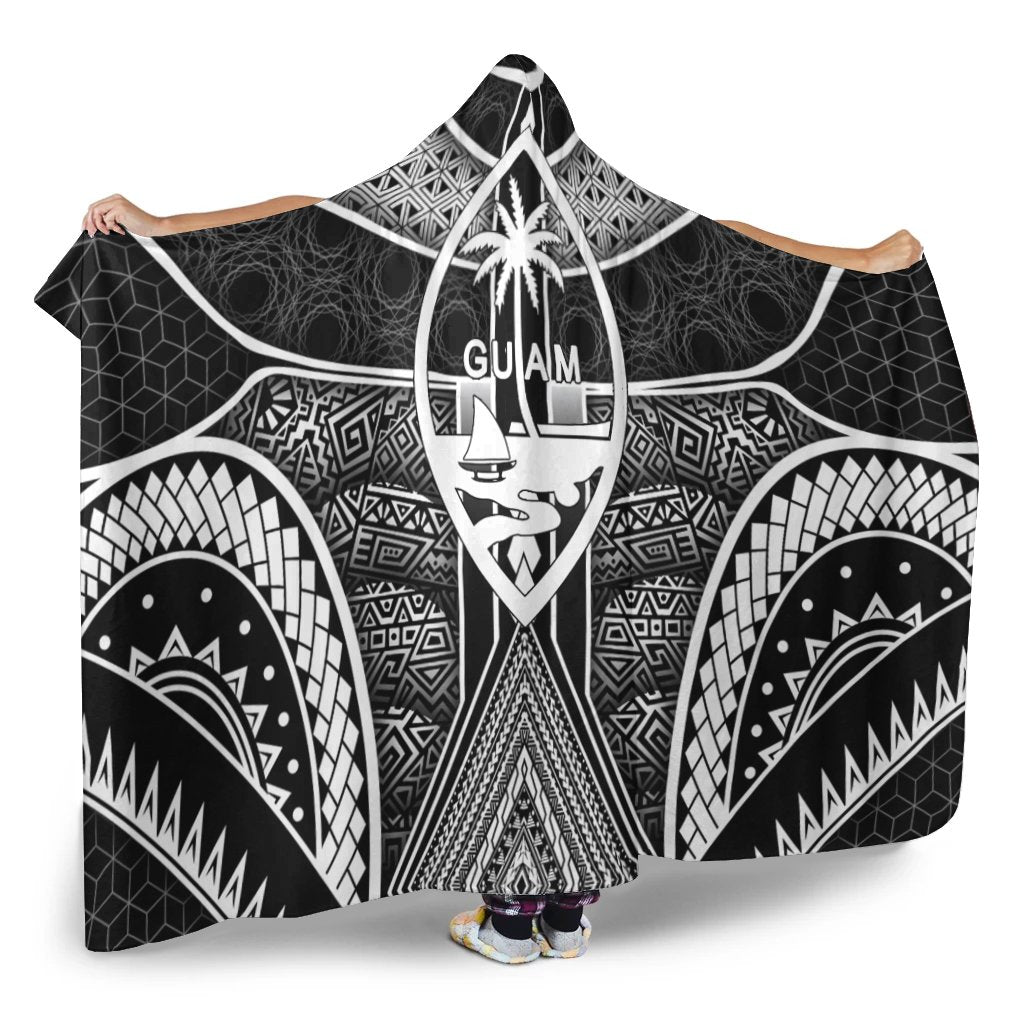 Polynesian Hooded Blanket - Guam Symbols With Poly Patterns ...