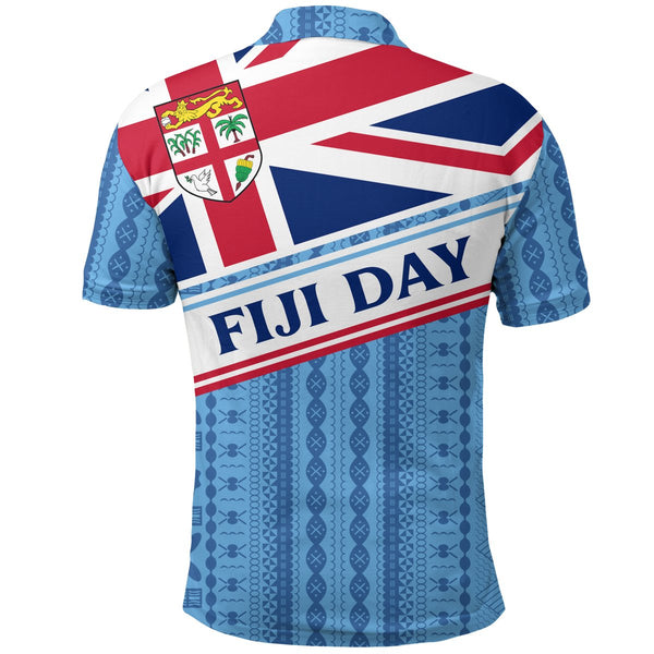 Fiji Day Polo Shirt Tapa Pattern With Flag LT12