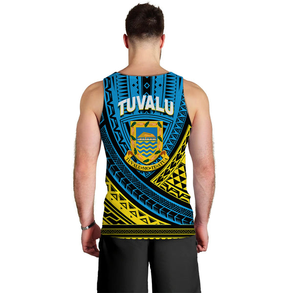 Tuvalu Men Tank Top 44th Independence Anniversary - Tribal Pattern - LT12