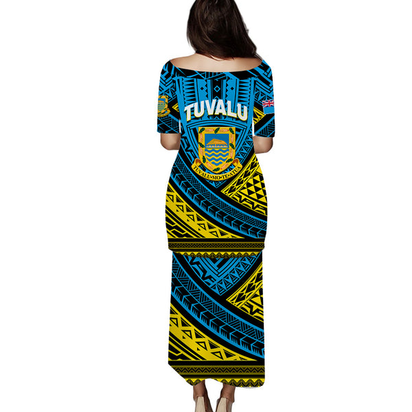 Tuvalu Puletasi Dress 44th Independence Anniversary - Tribal Pattern - LT12