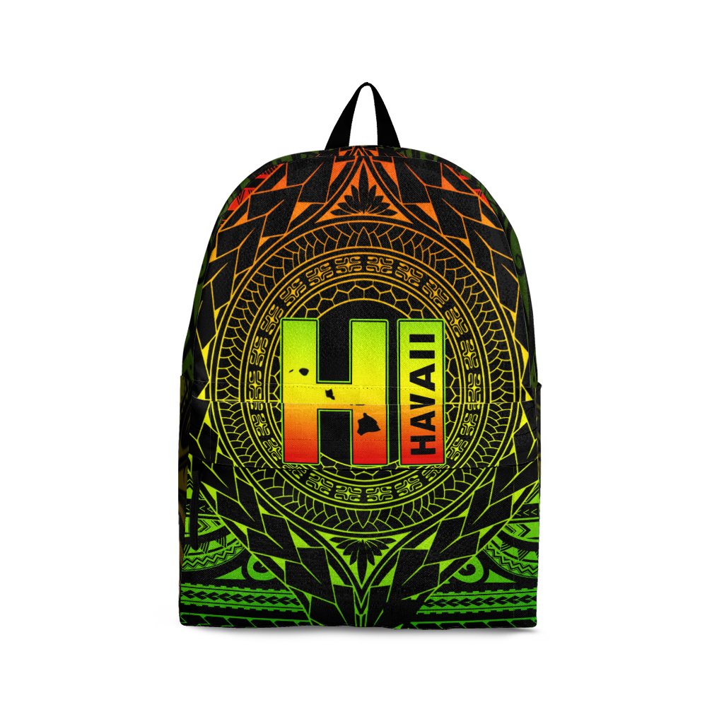 Hawaii Map Polynesian Backpack - Reggae Color Version