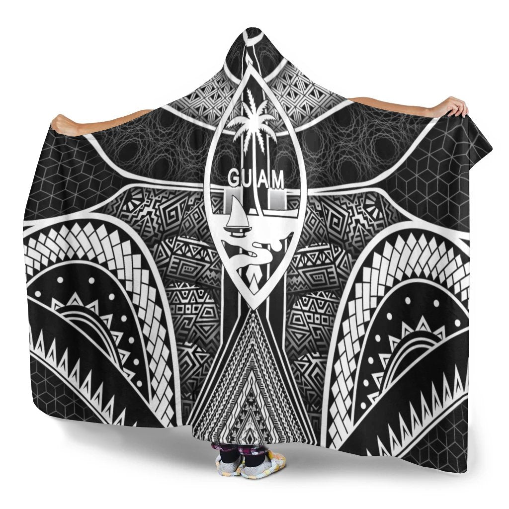 Polynesian Hooded Blanket - Guam Symbols With Poly Patterns ...
