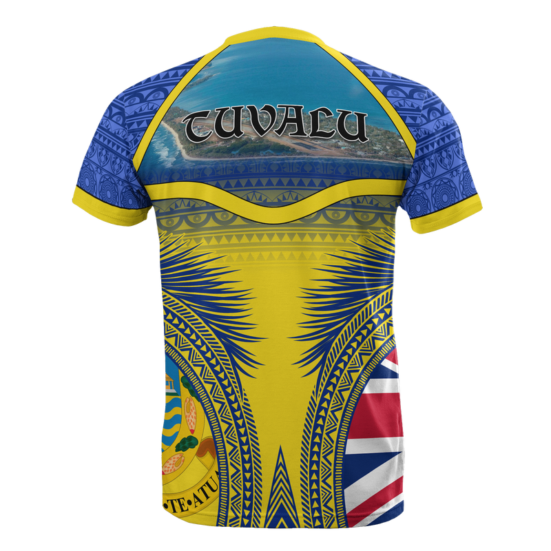 Tuvalu T Shirt Tuvaluan Flag Coat of Arms Coconut Leaves
