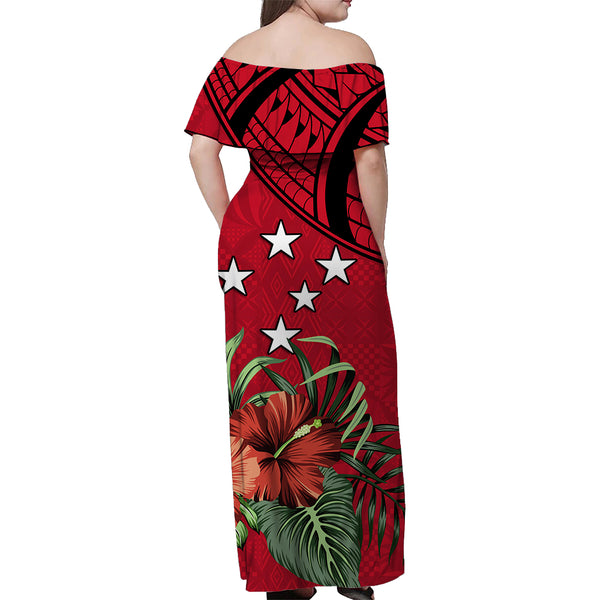 Samoa Siapo Off Shoulder Long Dress Sporty Mix Barkcloth Panel Version ...