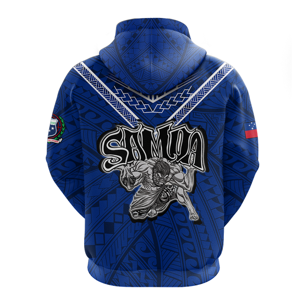 Samoa Zip Hoodie Samoan Warrior Pride LT12