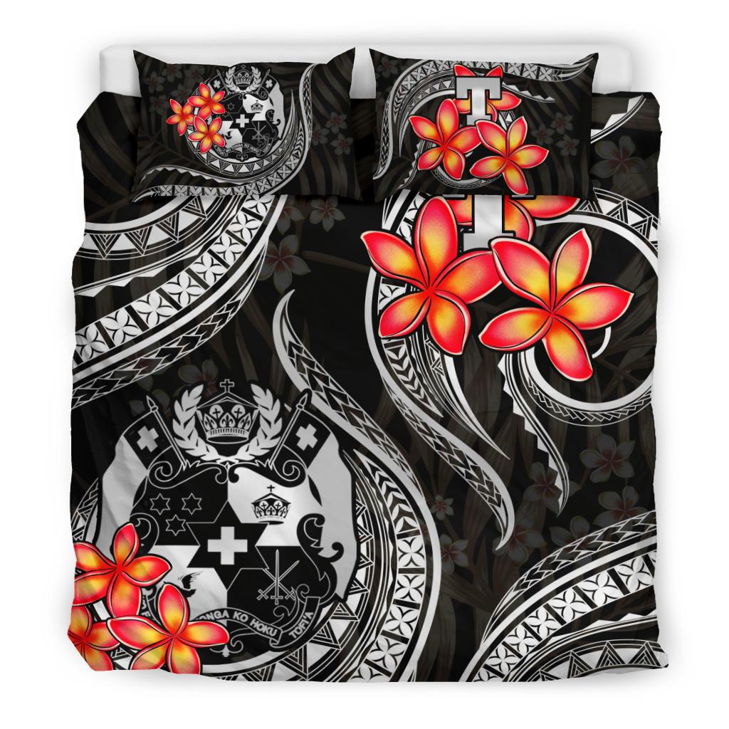 Polynesian Bedding Set - Tonga Duvet Cover Set - White Plumeria