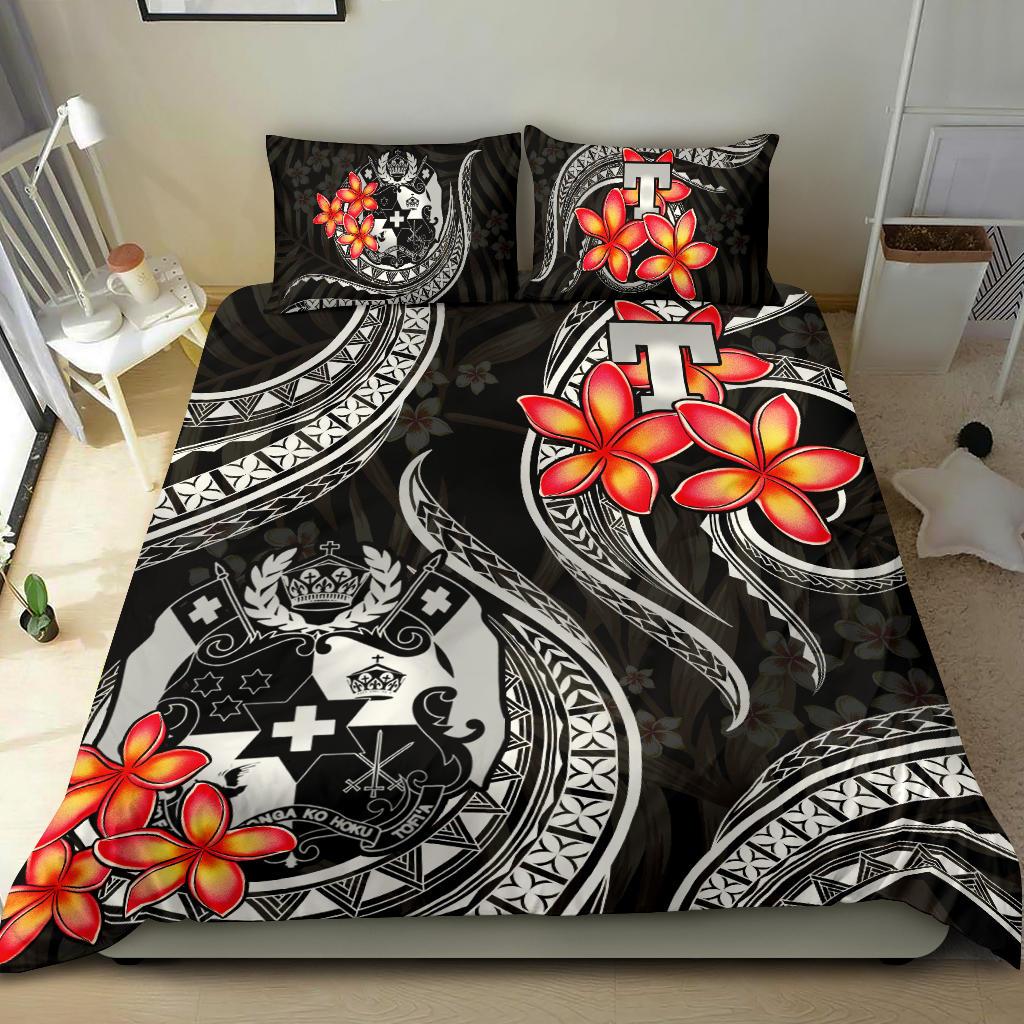 Polynesian Bedding Set - Tonga Duvet Cover Set - White Plumeria