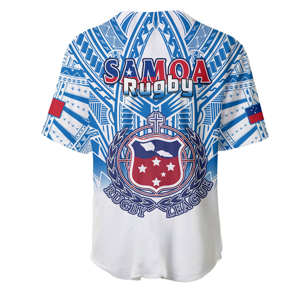 Samoa Rugby Baseball Jersey Toa Samoa Polynesian Pacific White Version LT14