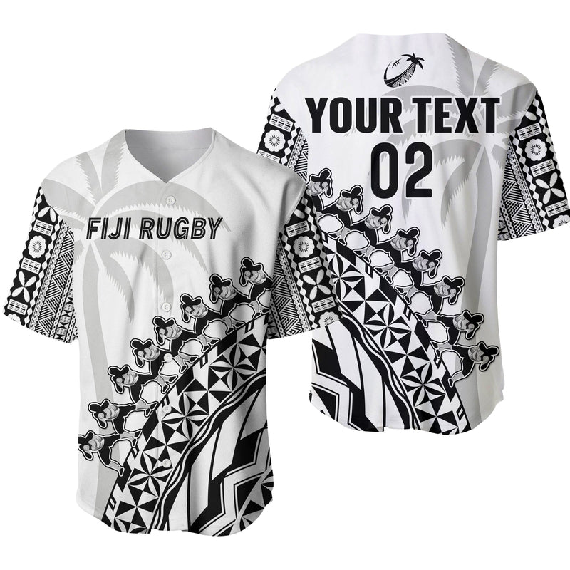 (Custom Text And Number) Fiji Rugby Baseball Jersey Fijian Cibi Dance ...
