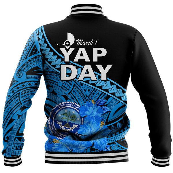 Yap State Day Baseball Jacket Yap Flag and FSM Seal LT9