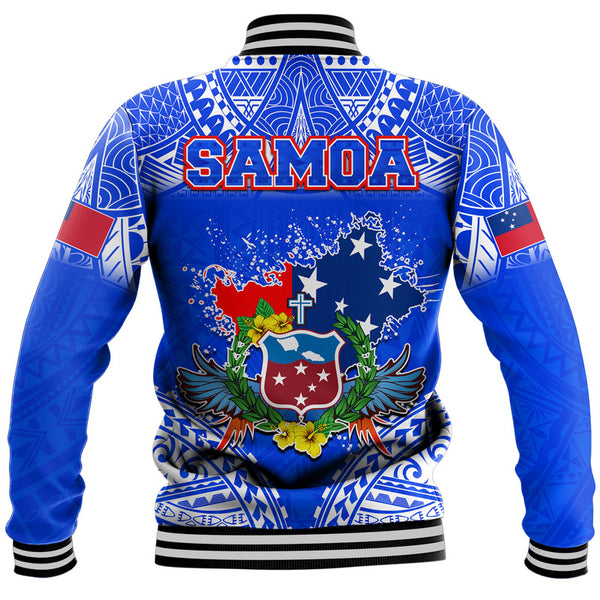 Toa Samoa Polynesian Rugby Baseball Jacket Samoan Flag Blue Color LT9 ...