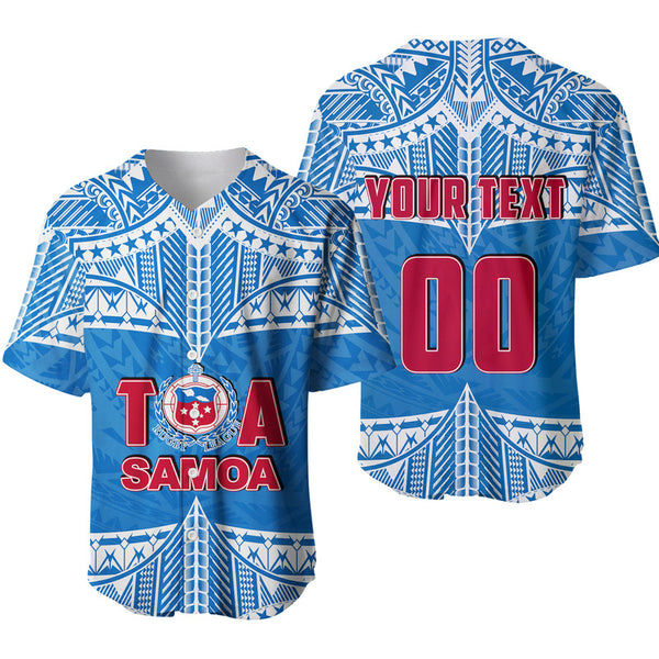 (Custom Personalised And Number) Toa Samoa Rugby Baseball Jersey Blue ...