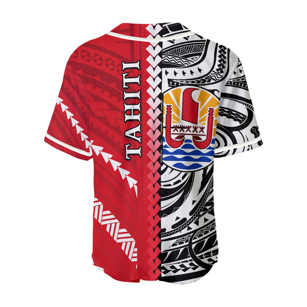 Tahiti Unique Baseball Jersey Polynesia Pattern LT13