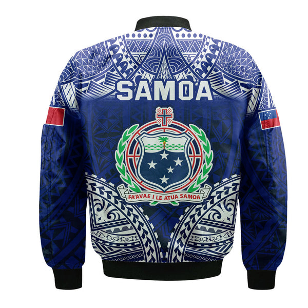 Samoa Coat Of Arms Bomber Jacket Polynesian Pattern LT9