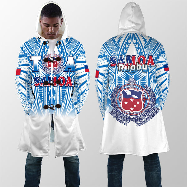 Samoa Rugby Cloaks Toa Samoa Polynesian Pacific White Version LT14
