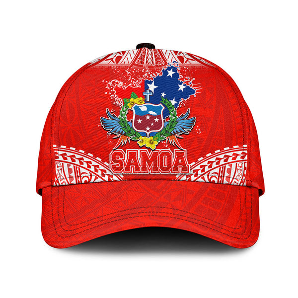 Toa Samoa Polynesian Rugby Classic Cap Samoan Flag Red Color LT9
