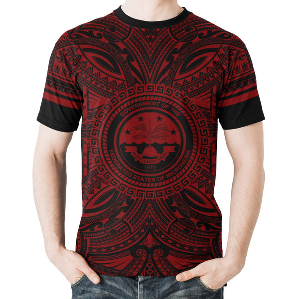 Federated States of Micronesia T Shirt FSM Coat of Arms Polynesian Red ...