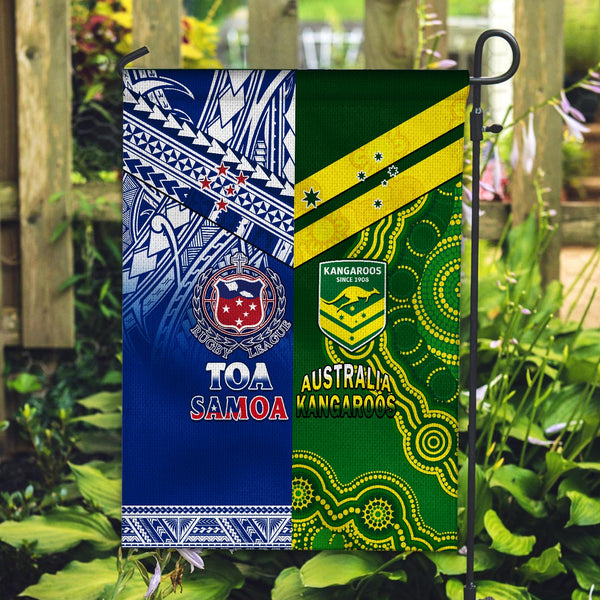 Samoa Rugby and Australia Rugby Flag Toa Samoa Mix Kangaroos Pacific LT14