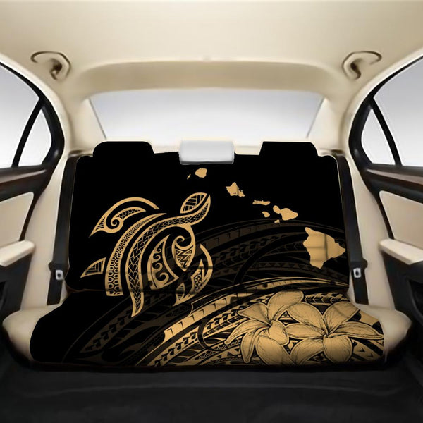 Hawaii Turtle Polynesian Map Plumeria Back Seat Cover AH