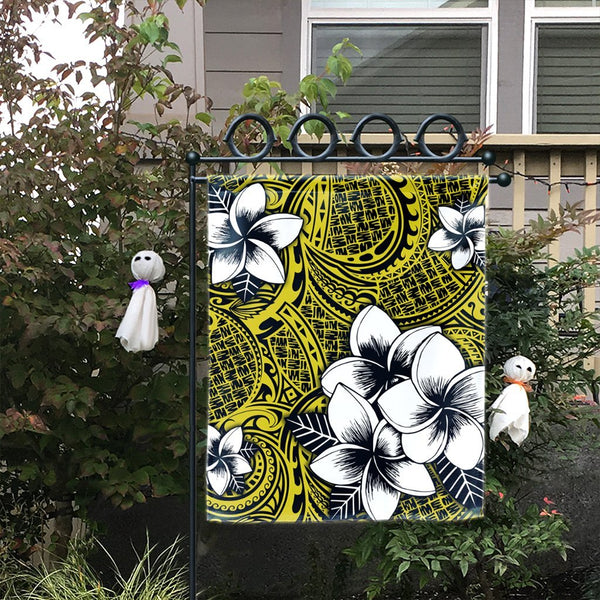 Hawaiian Plumeria Tribe Yellow Polynesian Flag AH